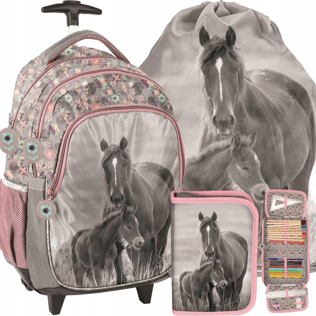 PLECAK NA KÓŁKACH Z KONIAMI KONIE DLA DZIEWCZYNY - 9240759738 - oficjalne archiwum Allegro