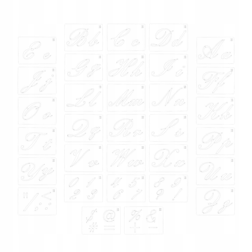 32 style Litery i cyfry Szablony alfabetu Szablony - 12195522825 ...