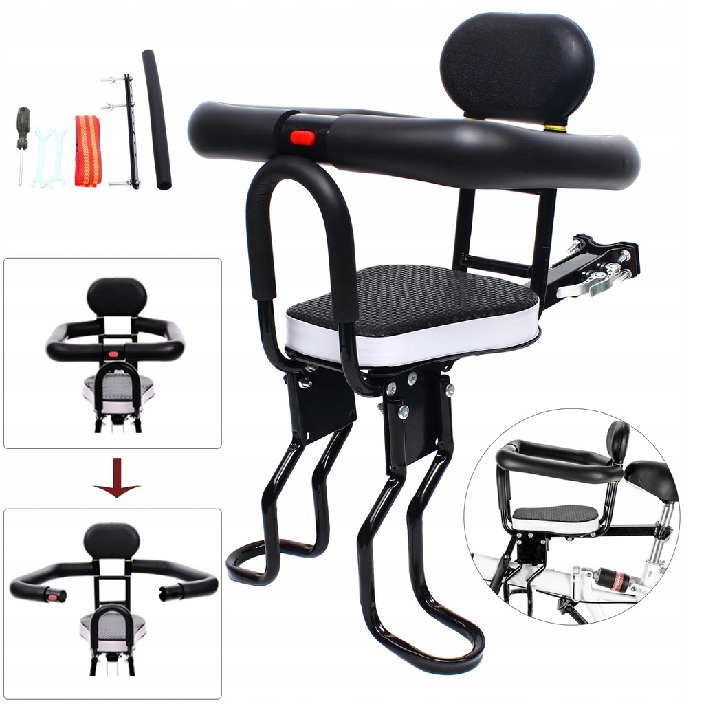 FOTELIK ROWEROWY DLA DZIECI NA ROWER RAMĘ Montowany z Przodu MTB SZOSA ...