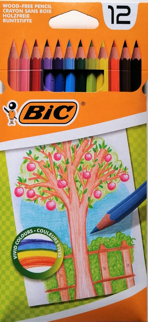 Kredki BIC Evolution bezdrzewne niełamliwe 12 kol. - 11048975704 - oficjalne archiwum Allegro