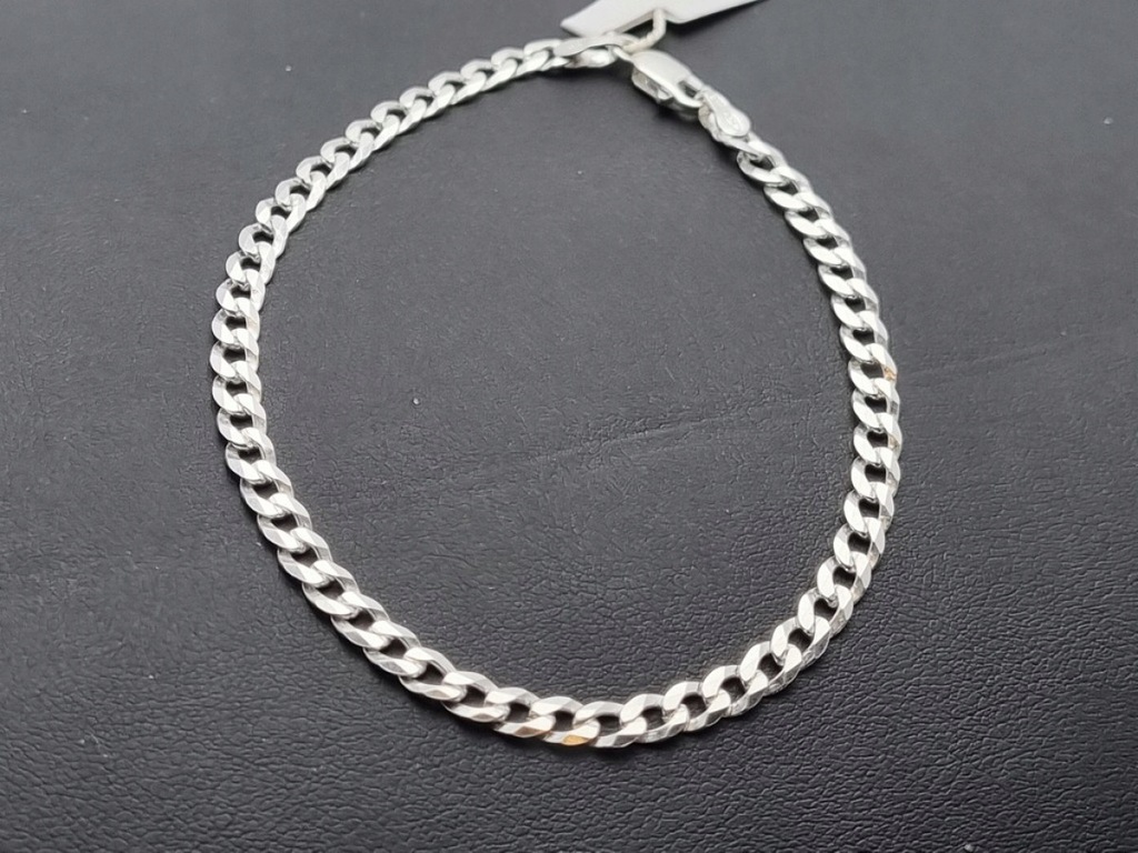 Srebrna bransoletka pancerka 925 4,05g 20cm - 13246566022 - oficjalne archiwum Allegro