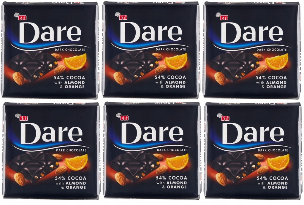 CZEKOLADA GORZKA DARE kakao z migdałami 70 g x6 - 9434777410 ...