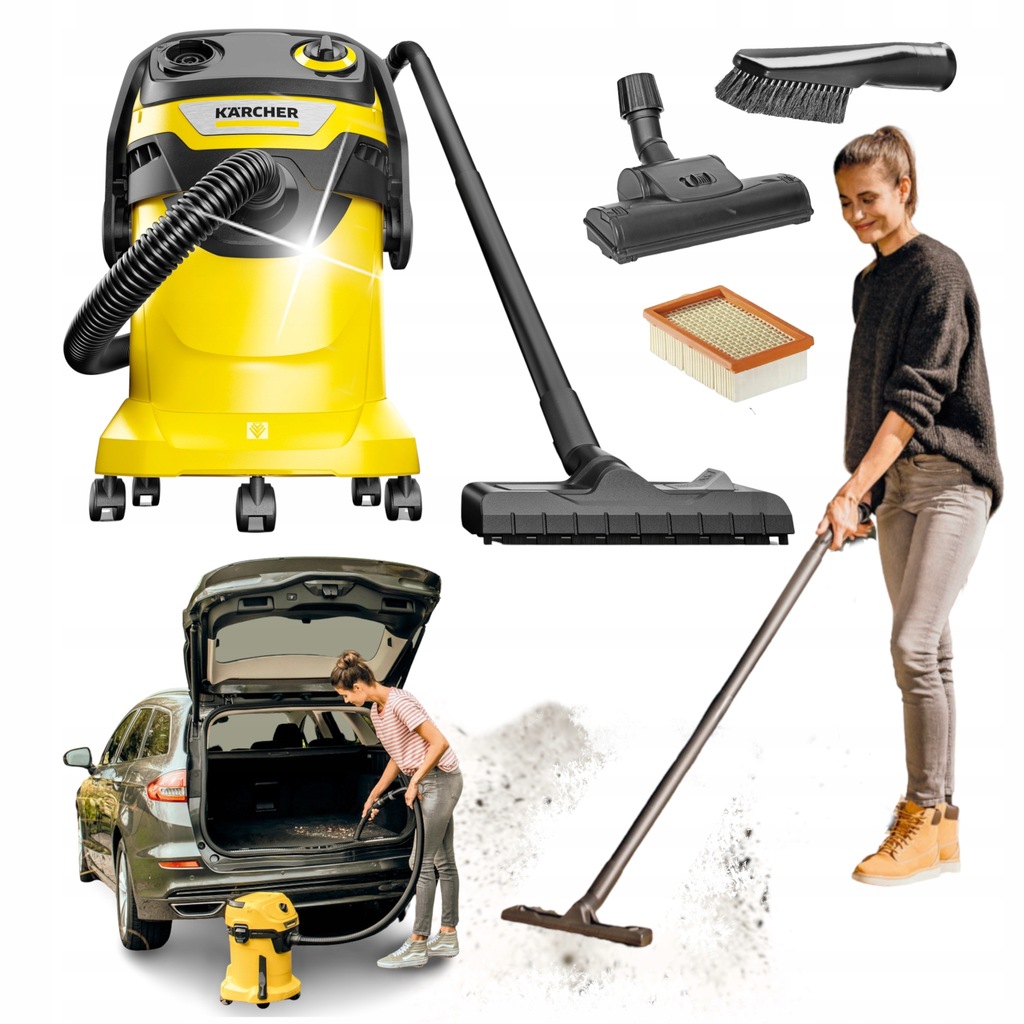 TURBO MOCNY ODKURZACZ KARCHER PRZEMYSŁOWY WD 5 XXL - 11817420559 - oficjalne archiwum Allegro