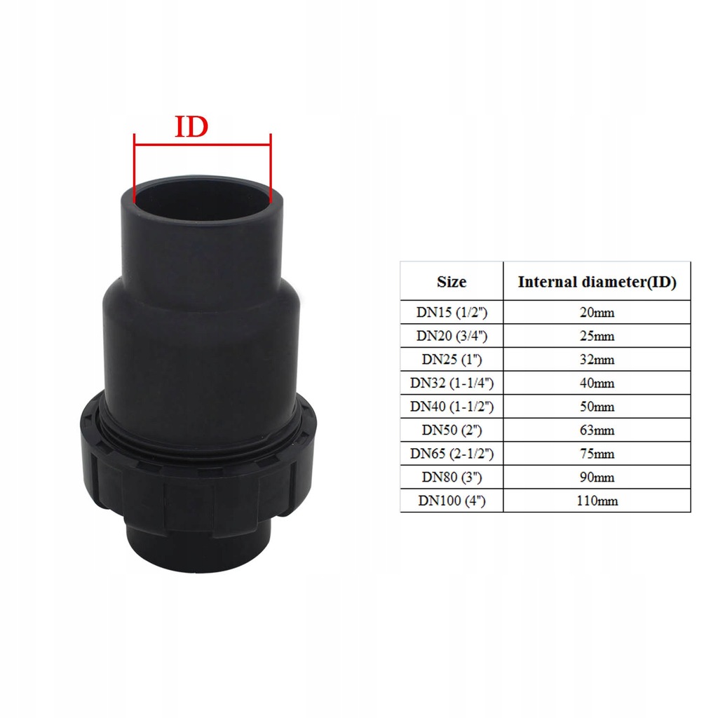 pcv zawór zwrotny do wody basen zaworek ID20 - 12082618400 - oficjalne ...