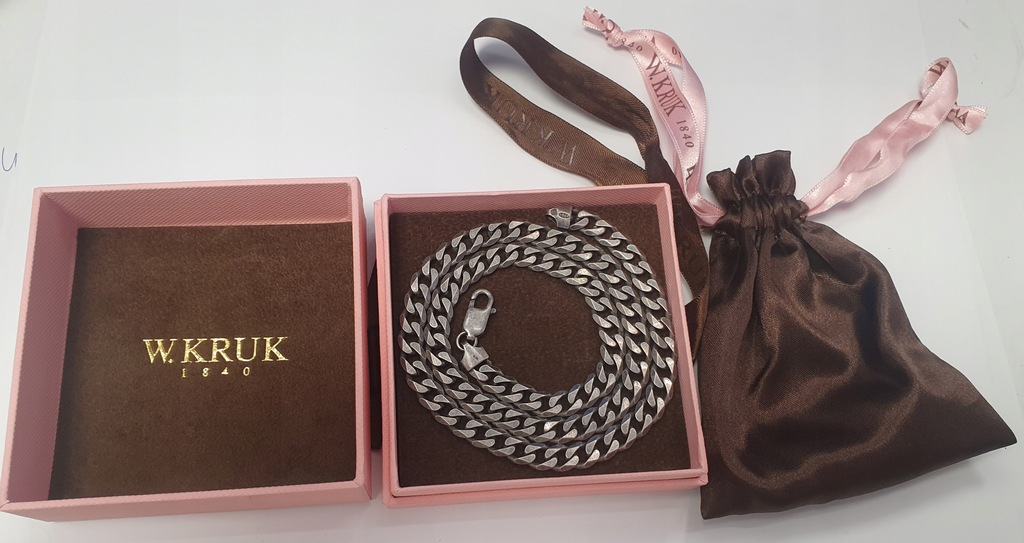 SREBRO - Łańcuszek W.KRUK 925/42,73G 52cm TOREBKA - 12591447335 ...