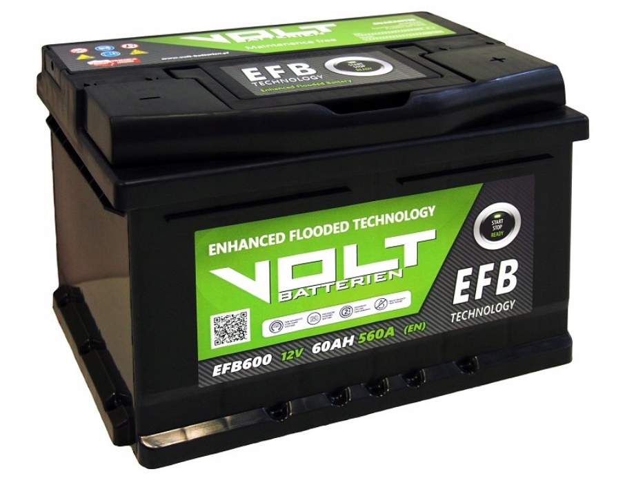 AKUMULATOR VOLT START & STOP EFB 60AH/560A 12V - 11469709896 - oficjalne archiwum Allegro