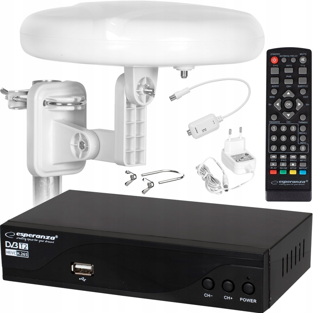 ANTENA DOOKÓLNA + DEKODER TUNER TV NAZIEMNA DVB-T2 - 11770108491 ...