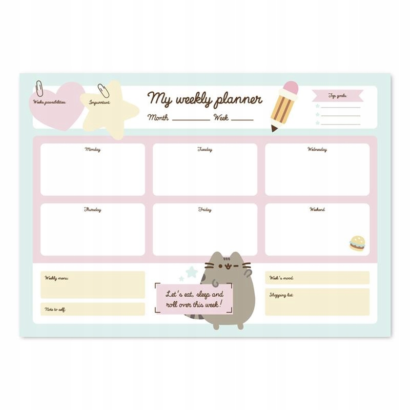 Pusheen - Planner tygodniowy z kolekcji Foodie 54 - 12863161924 ...