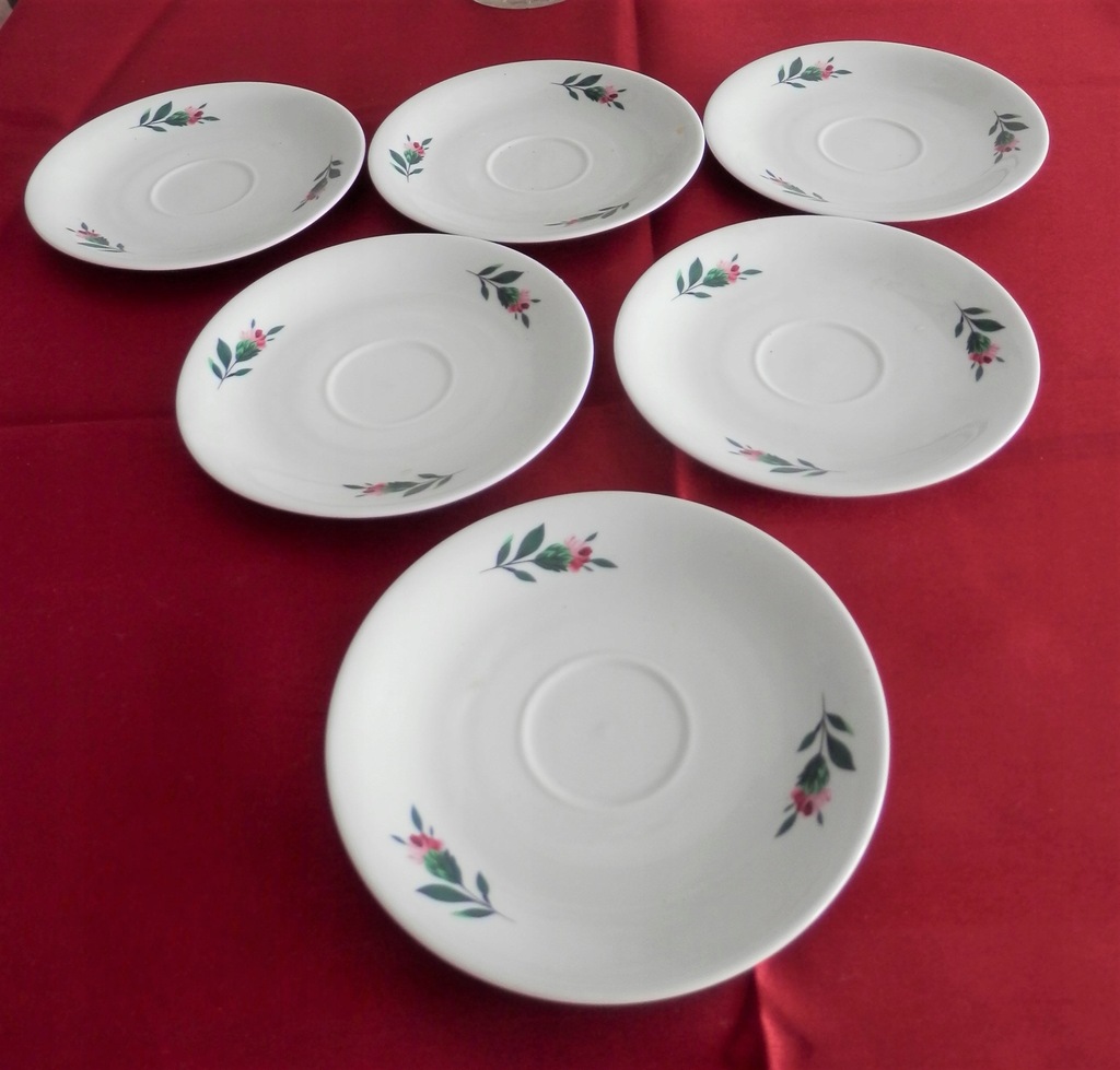 TALERZYKI DESEROWE z różyczkami 6 sztuk!!!OKAZJA - 13417084557 - oficjalne archiwum Allegro