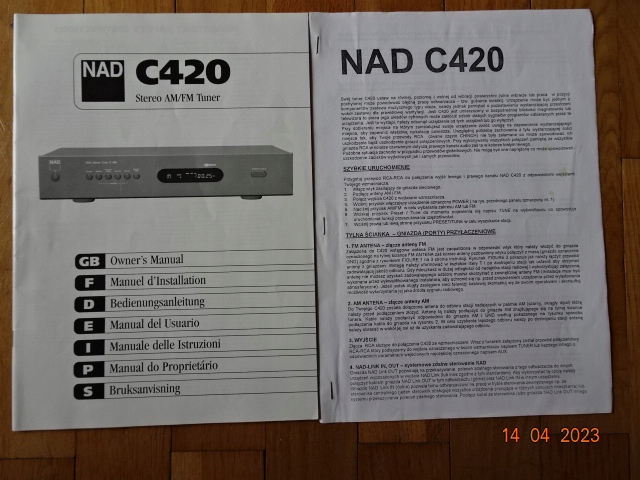 Instrukcja obsługi NAD C420 oryginał - 13568767023 - oficjalne archiwum Allegro