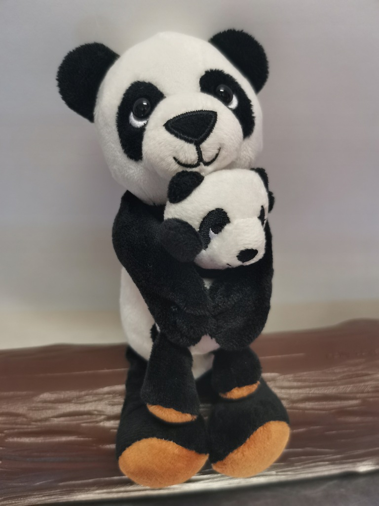 KINDER MIŚ panda Lotta z młodym słodka MASKOTKA 25 - 12931656926 ...