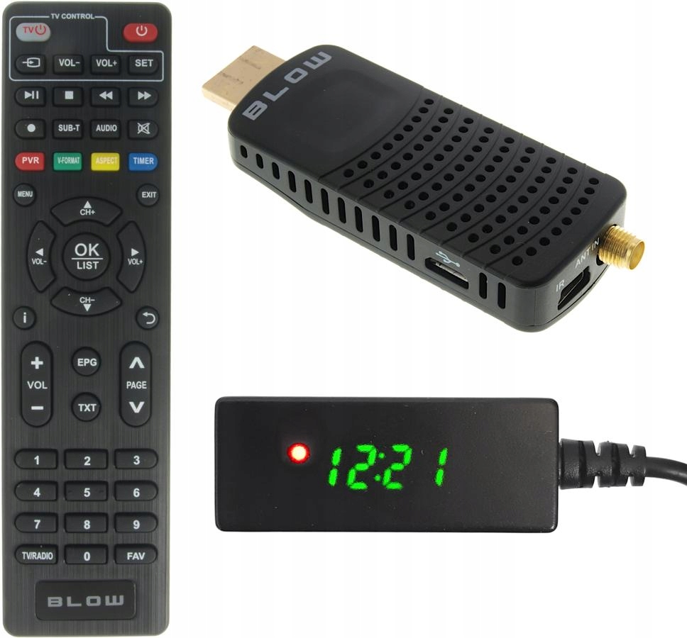 DEKODER TUNER TV naziemnej DVBT2 BLOW FHD 7000 mini do HDMI H.265 HEVC - 14576865839 - oficjalne ...