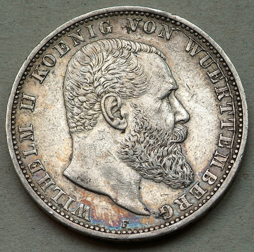 Wirtembergia - 5 marek 1908 * Wilhelm II - 12591350446 - oficjalne archiwum Allegro