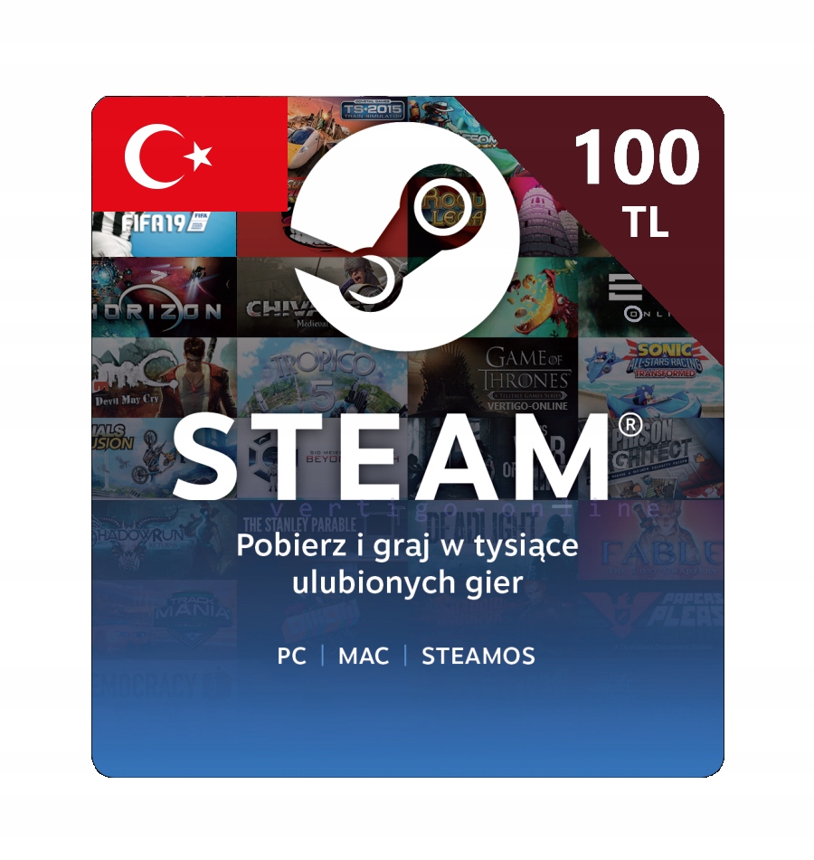 STEAM 100 TL , Lira Turecka TRY , Karta , Wallet - 12214165070 ...