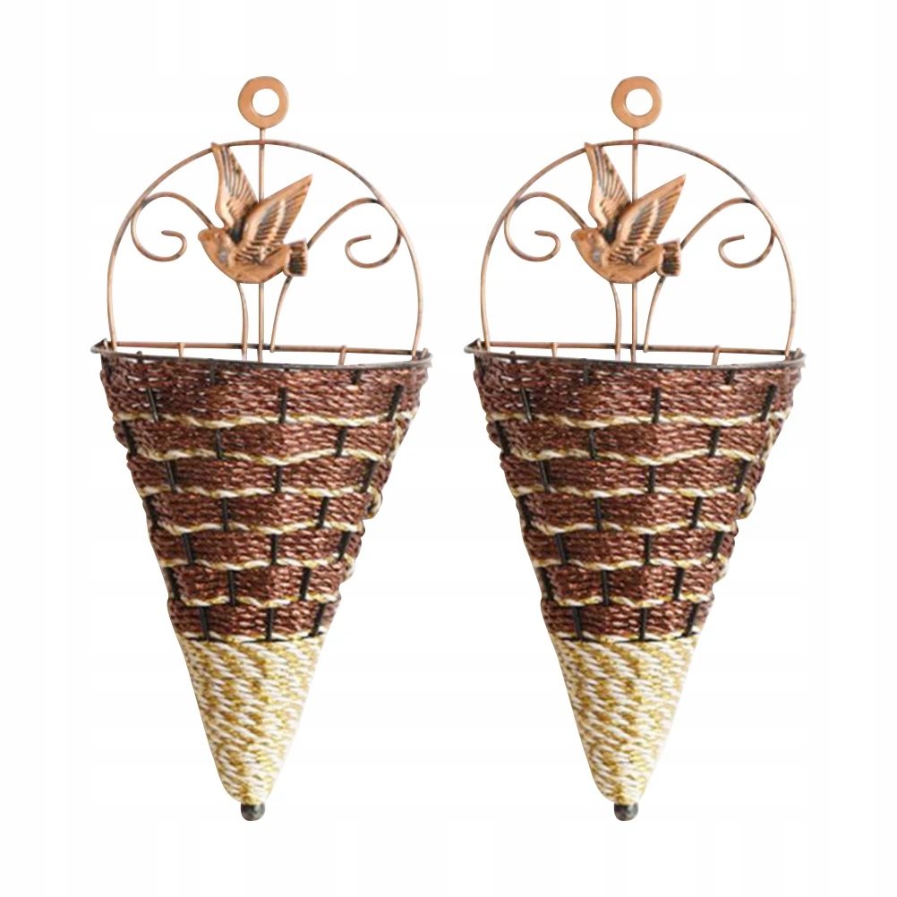 Outdoor Hanging Planters Stand Wicker Cone Basket - 13783000742 ...