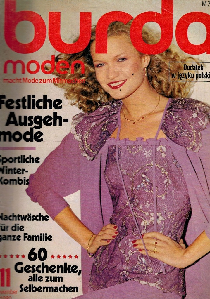 Burda moden 11/1980 + wykroje Dodatek w j. polskim - 8581028886 ...