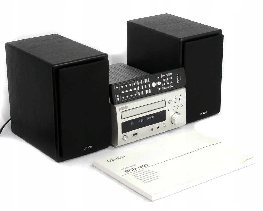 DENON RCD-M37 MINIWIEŻA RADIO CD PILOT INSTR - 13812134203 - oficjalne archiwum Allegro
