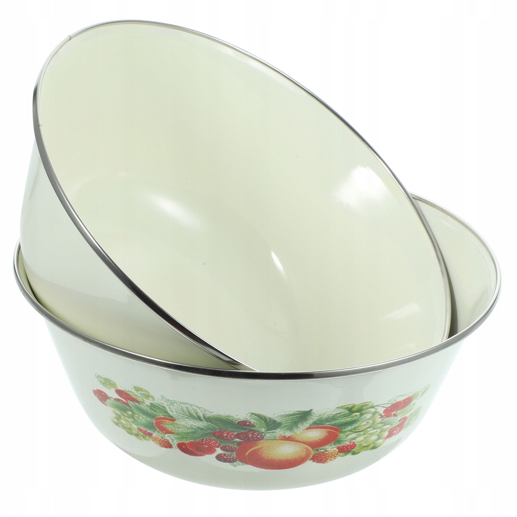 CHINESE STYLE ENAMEL BOWL SOUP LID CEREAL 2 PCS - 14285189665 ...