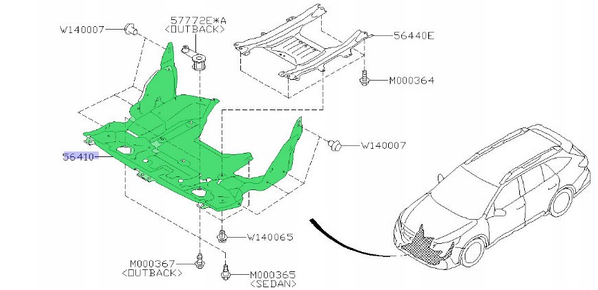OSŁONA POD SILNIK SUBARU LEGACY OUTBACK USA 2019- - 12401789217 ...