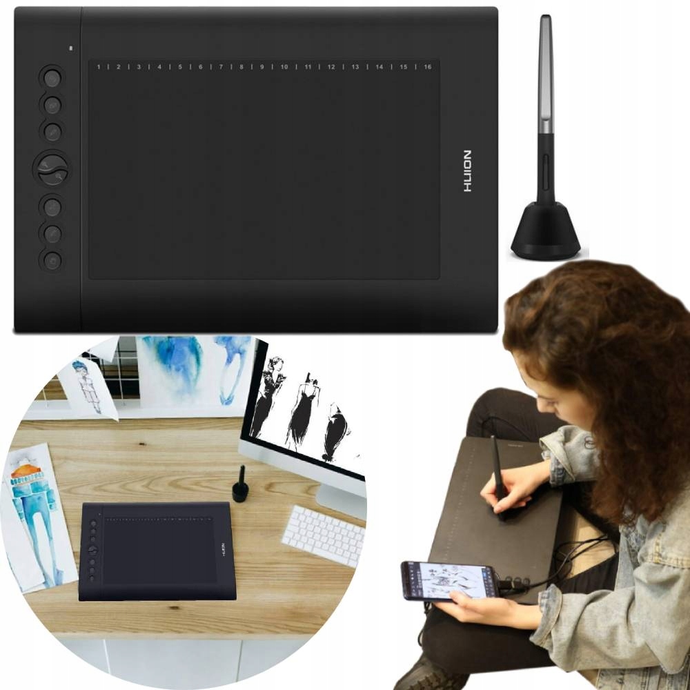 TABLET GRAFICZNY HUION 610PRO V2 8192 ST. + TILT - 10424991550 - oficjalne archiwum Allegro