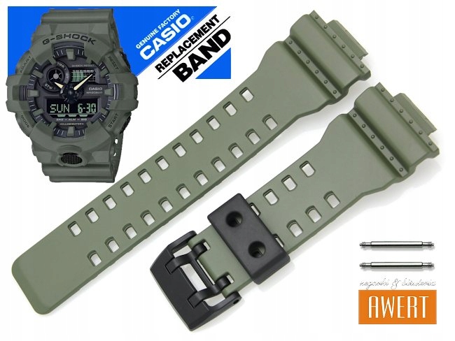 CASIO oryginalny pasek do zegarka G-SHOCK GA-700UC-3A zielony + tel 16mm - 14456491802 ...