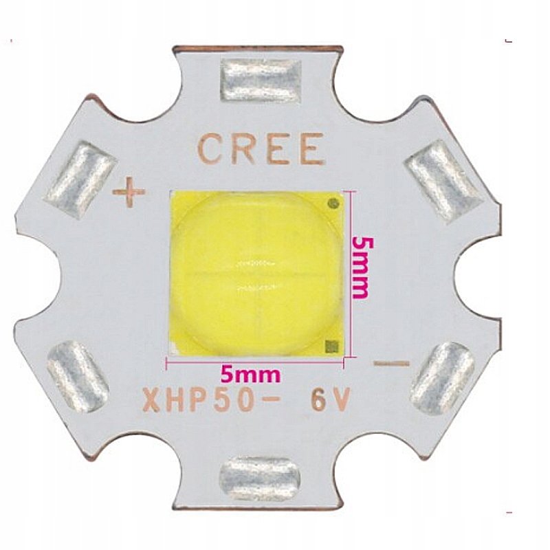 zamienna dioda led latarek Cree XHP50 6V 18W 20mm - 11899033877 ...
