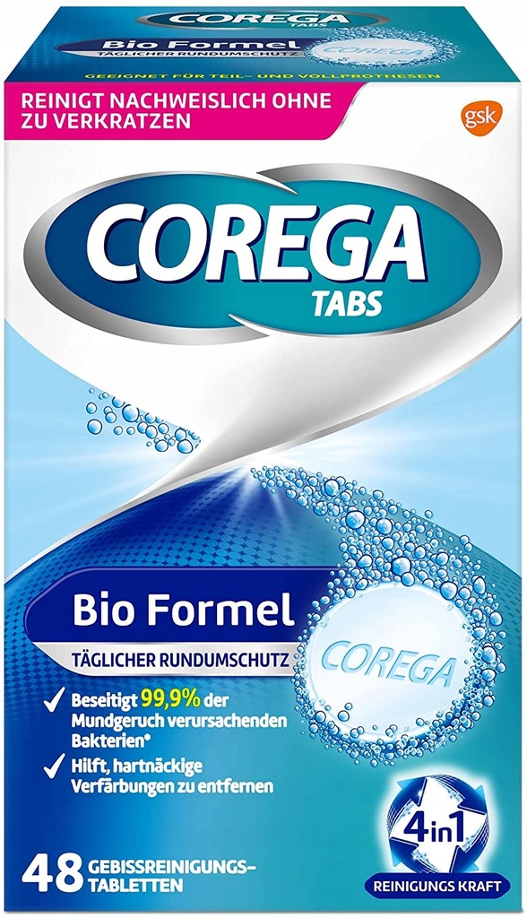 Corega Tabs Bio Formula tab. do czyszczenia protez - 12087364666 ...