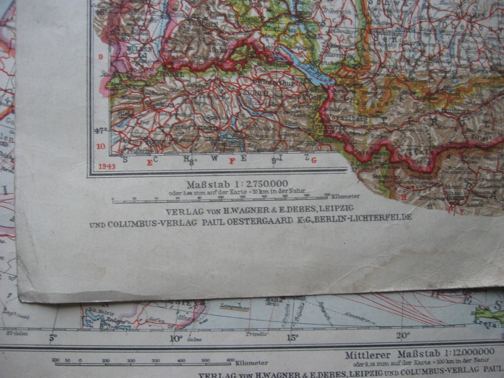Mapa polityczna WELTATLAS Columbus III Rzesza 1943 - 10693307143 ...