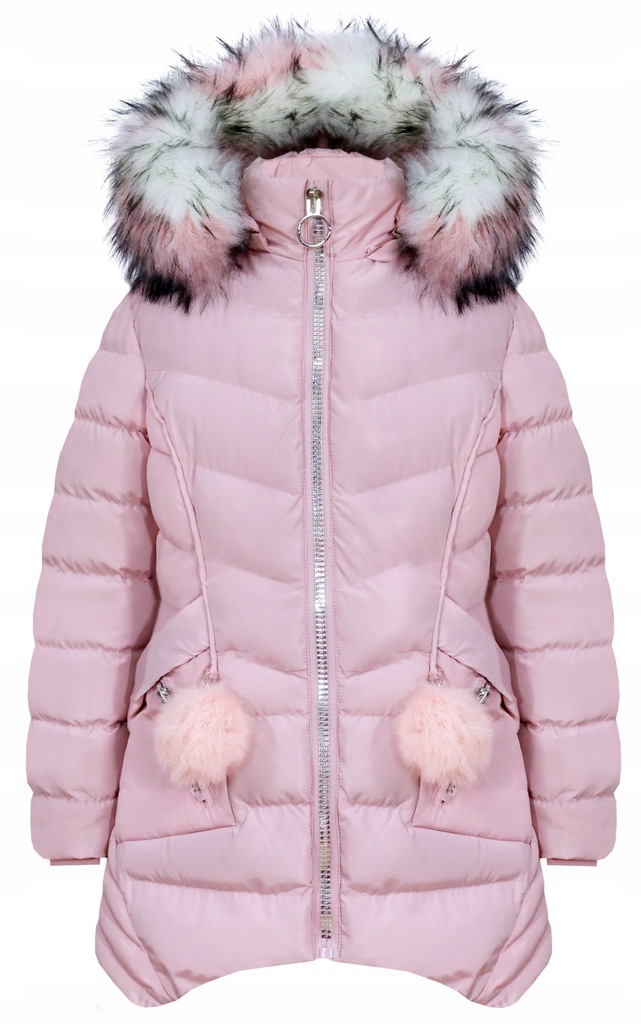 2093 ZIMOWY PUCHOWY PŁASZCZ FUTERKO r 164 - 12540869448 - oficjalne archiwum Allegro