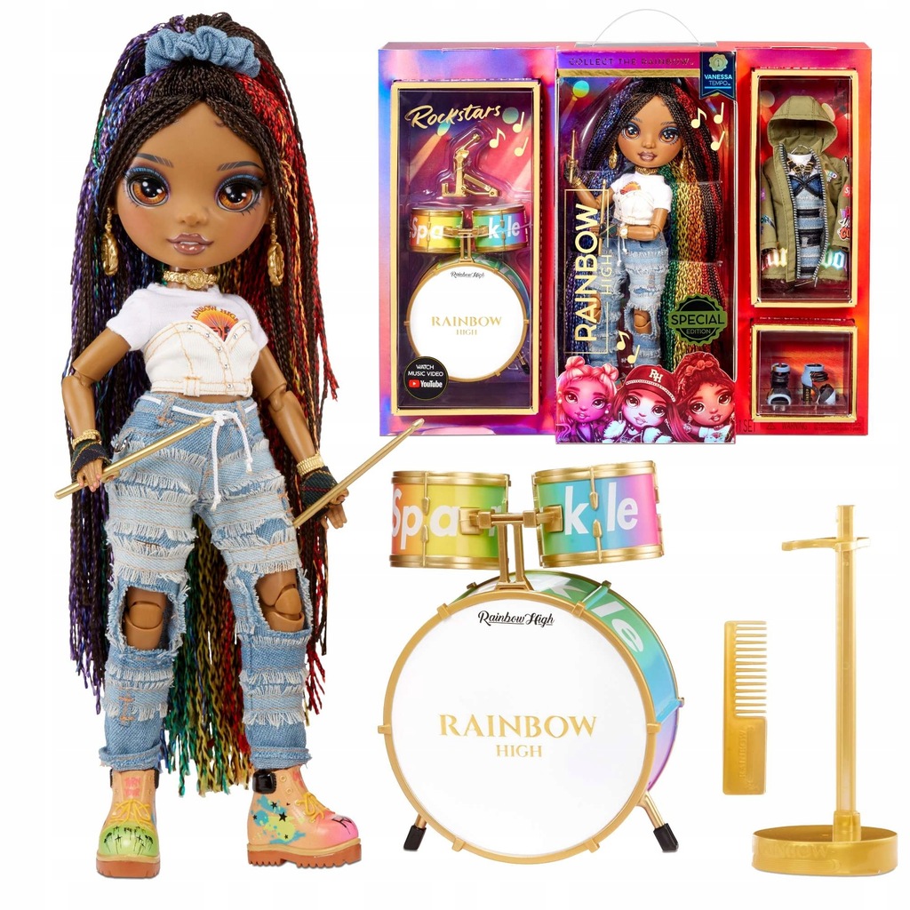 Rainbow High ROCKSTAR Lalka Vanessa Tempo PERKUSJA - 12589408901 ...