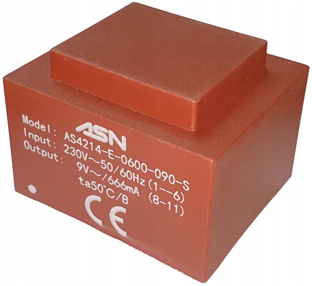 Transformator 9V 6W EI42 do druku zalewany ASN - 10795804989 - oficjalne archiwum Allegro