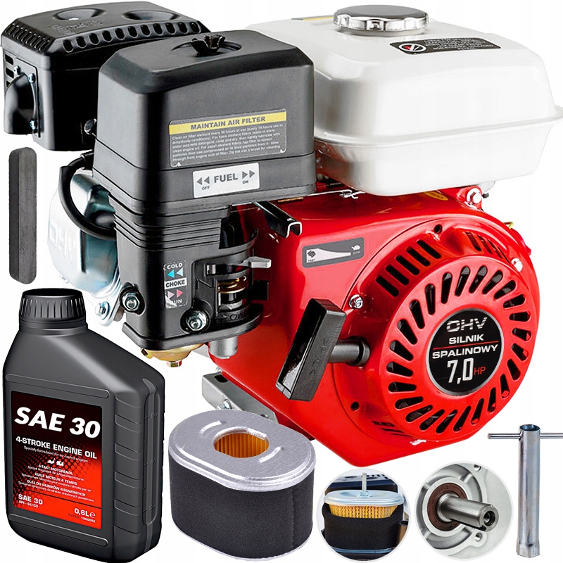 SILNIK SPALINOWY RIPPER GX160 6,5KM OHV 19MM +OLEJ - 7003480159 - oficjalne archiwum Allegro