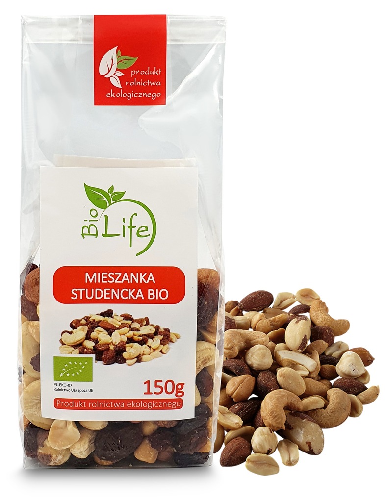 MIESZANKA STUDENCKA BIO BAKALIE MIX ZDROWE ORZECHY - 11567218504 - oficjalne archiwum Allegro