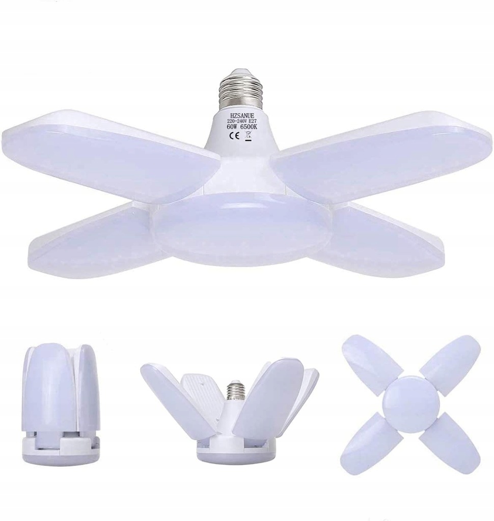 SKŁADANA ŻARÓWKA LED E27 60W 6500K - 13019826302 - oficjalne archiwum Allegro