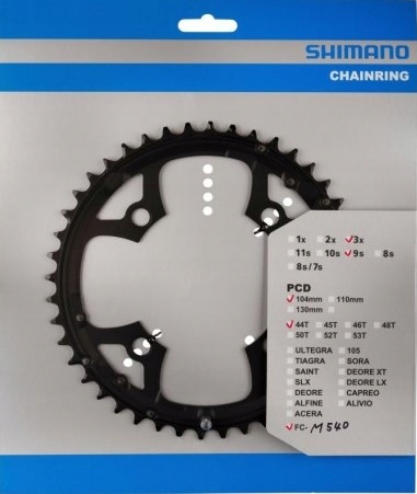 Shimano tarcza 44T Deore FC-M540 (4 śruby) czarna - 12346612226 - oficjalne archiwum Allegro