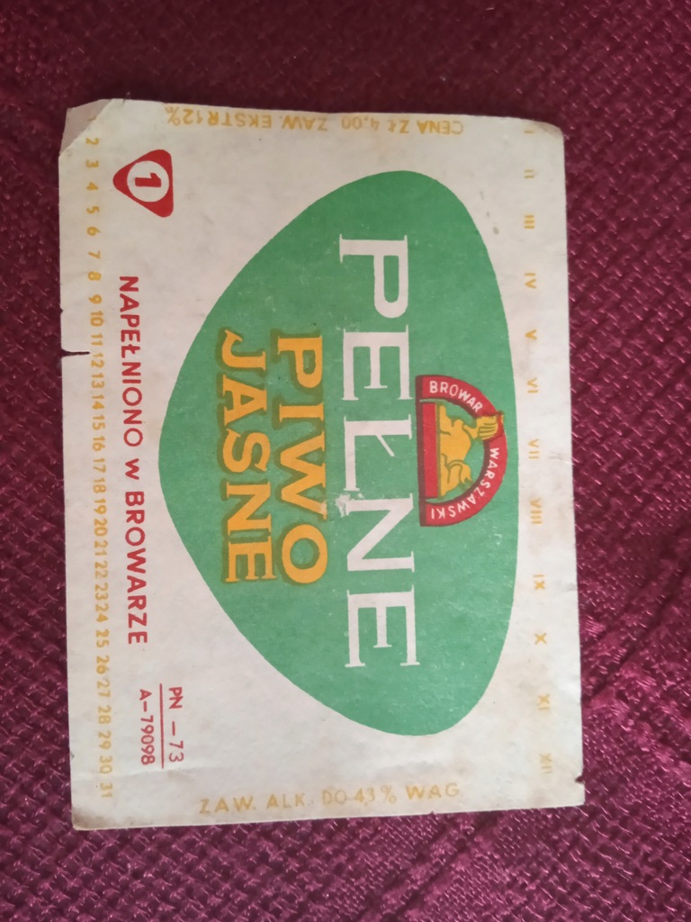 etykieta piwo browar warszawski - 12595337576 - oficjalne archiwum Allegro