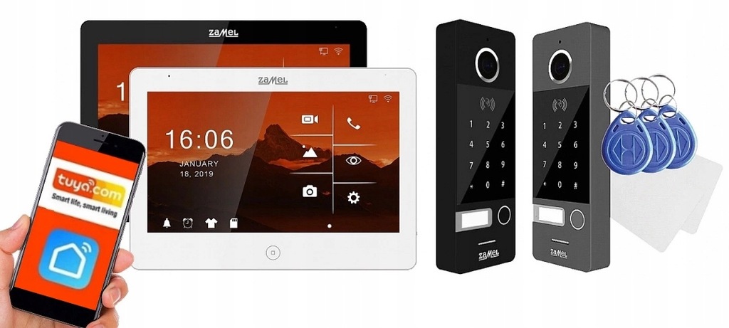 ZAMEL Wideodomofon WiFi HD Dotykowy z Szyfratorem - 11149673316 ...