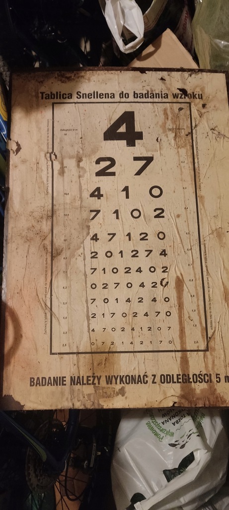 Tablica Snellena okulistyczna badanie wzroku - 12754572988 - oficjalne ...