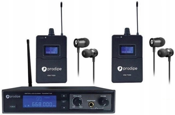 PRODIPE IEM 7120 V2 PODWÓJNY ODSŁUCH BEZPRZEWODOWY MONITOR DOUSZNY UCHO ...