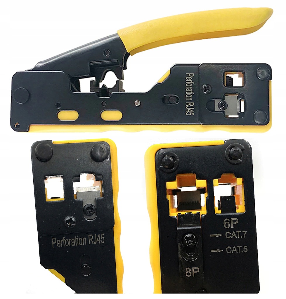 ZACISKARKA wtyków RJ45 KAT5 KAT6 KAT7 PRZELOTOWYCH - 14307178024 - oficjalne archiwum Allegro