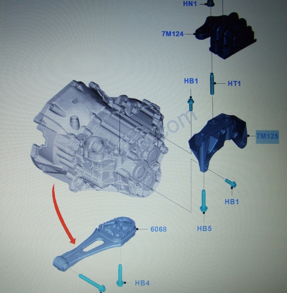 Poduszka skrzyni FORD TRANSIT CUSTOM Mk8-9 2015369 - 9355434102 ...