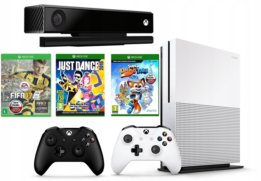 NOWA Konsola XBOX ONE S 4K Kinect 2 Pady 3 GRY ! - 8043628057 ...