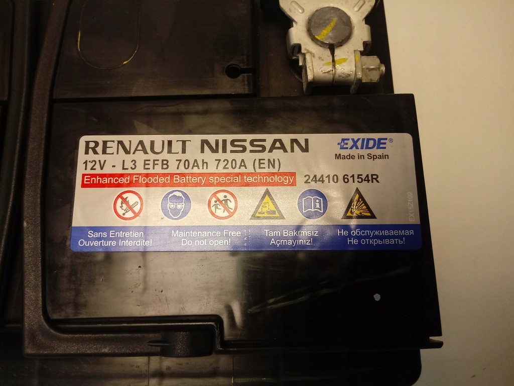RENAULT NISSAN AKUMULATOR EFB 70Ah 720A EXIDE - 7970189319 - oficjalne ...