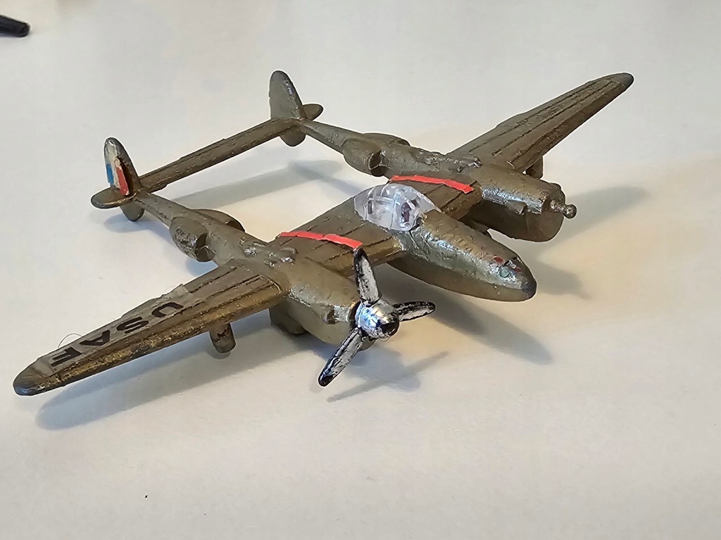 Zabytkowy metalowy model samolotu Lockheed P-38 Lightning - Die-Cast ...