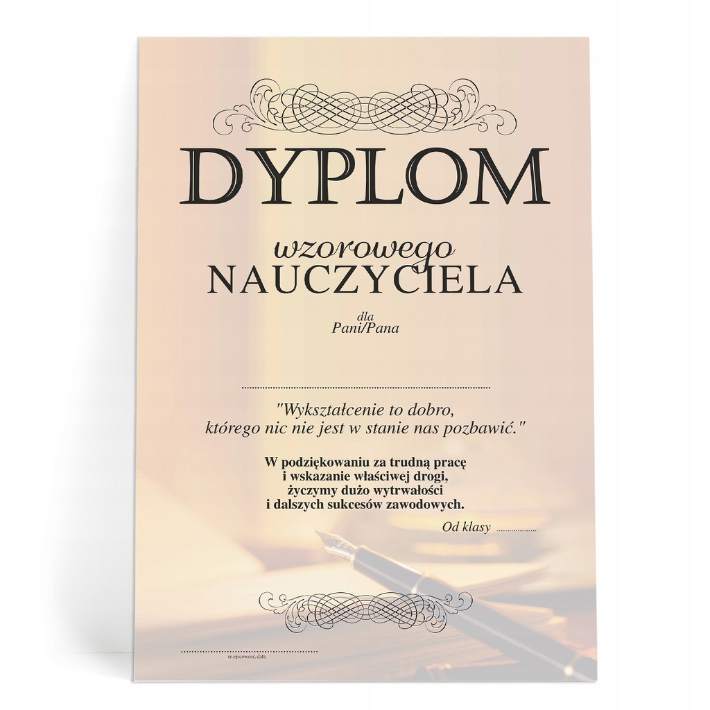 DYPLOM dla NAUCZYCIELA PODZIĘKOWANIE personalizacj - 10906980908 ...