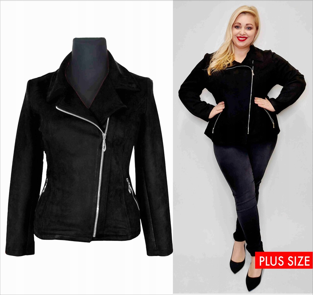 RAMONESKA PLUS SIZE Kurtka zamszowa 52 6XL (48-56) - 12570812385 - oficjalne archiwum Allegro