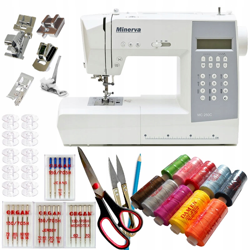 Maszyna do szycia Minerva MC 250C +igły+stopki - 7999897731 - oficjalne archiwum Allegro