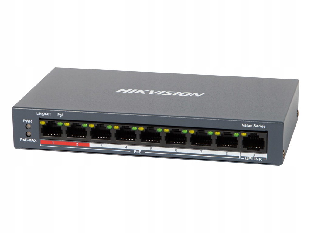 Switch Hikvision 8* RJ45 POE + *UpLink 300m 100Mb - 12649374663 ...