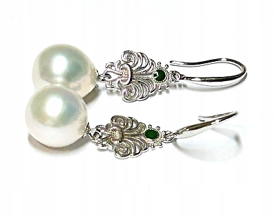 KOLCZYKI CENNE NATURALNE HODOWLANE PERLY EDISON SREDNICA 11MM ...