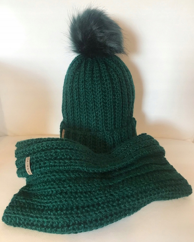 CZAPKA i Komin komplet MINGU angora butelk okazja - 12485393167 ...